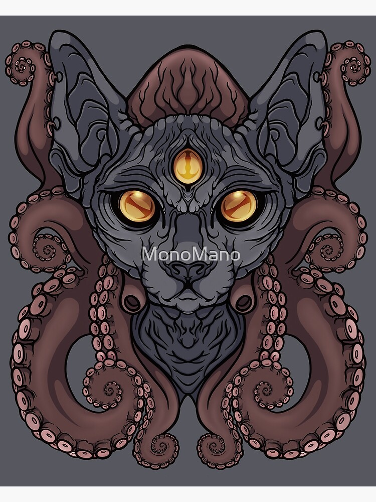 "OctoPuss - Hybrid Animal (Cat+Octopus)" Poster by MonoMano | Redbubble