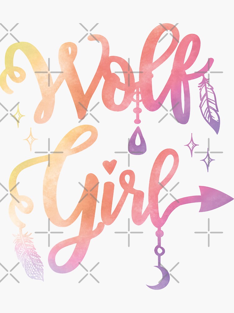 "Wolf Girl" Sticker for Sale by Avery-Navy | Redbubble