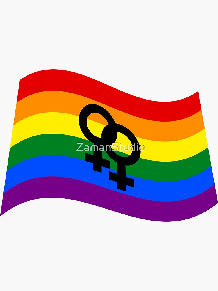"Lesbian Pride Rainbow Color Scheme" Sticker for Sale by ZamanStudio ...