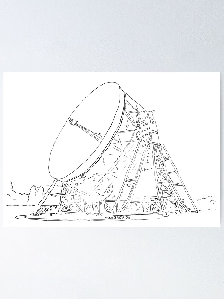 Póster «Caricatura de Jodrell Bank, Cheshire» de iancoppack | Redbubble