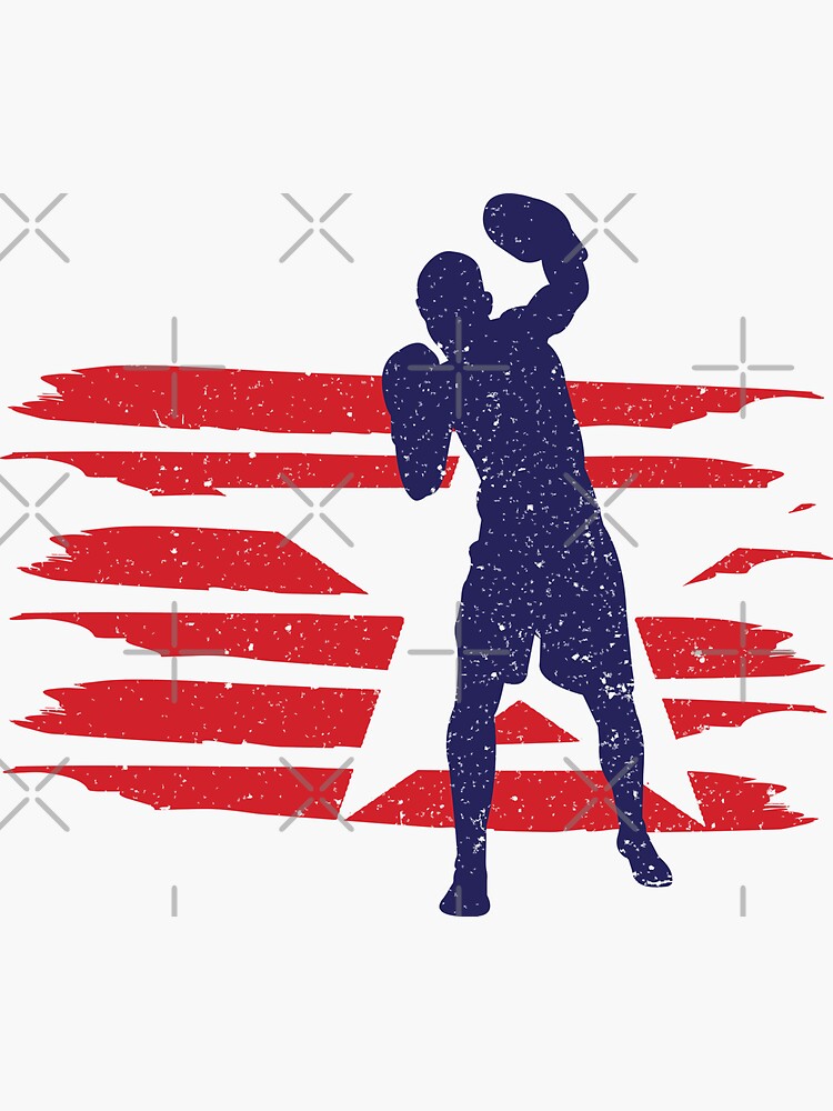 "Patriotic Male Boxer with American flag for Fourth of July ( 4th of ...