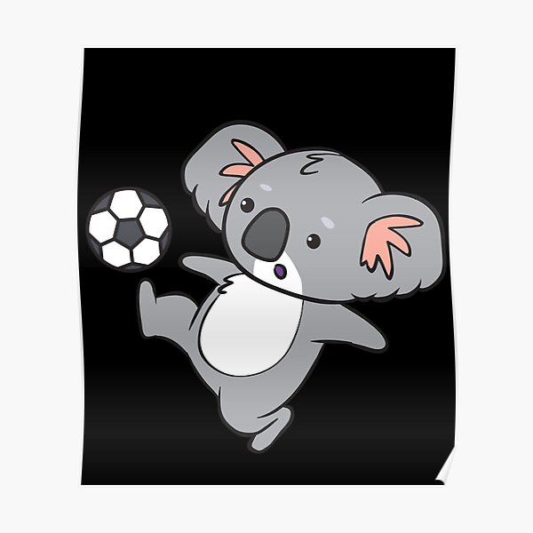 "Koala - with football" Poster for Sale by the-animal-dude | Redbubble