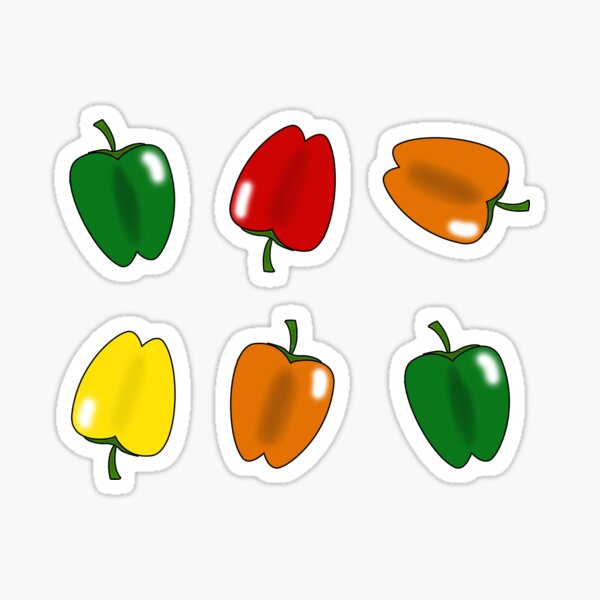 "Peppers" Sticker by dominiccivilart | Redbubble
