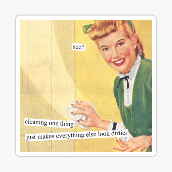 "Retro Cleaning Meme" Sticker for Sale by vandyn3s | Redbubble