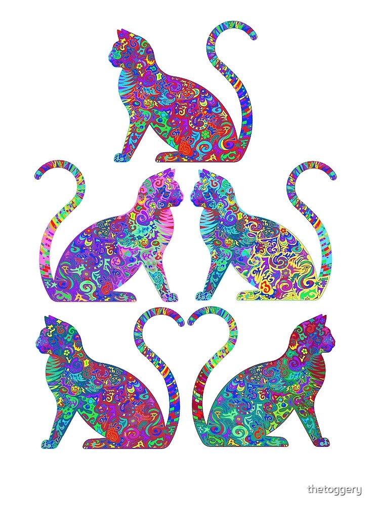 "A Clowder of Cats" by thetoggery | Redbubble