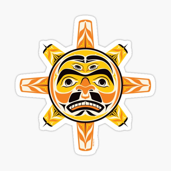 "Sun in A Native American Style from the Pacific Northwest." Sticker ...