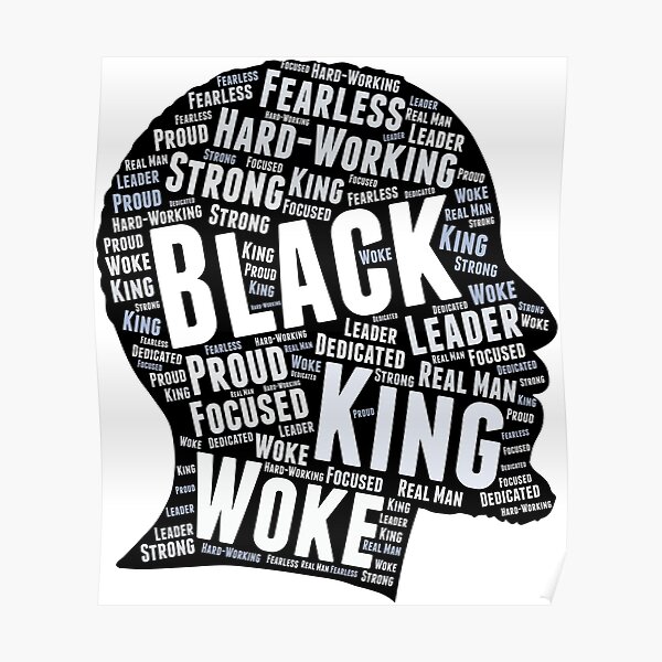 "Black King African American Man Word Art" Poster for Sale by ...