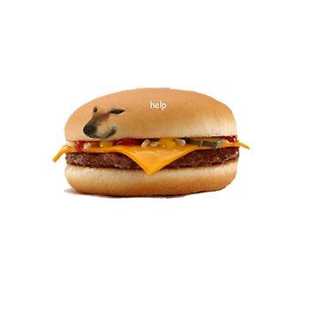 "cheems is a burger, what will he do?" Sticker for Sale by Nagit ...