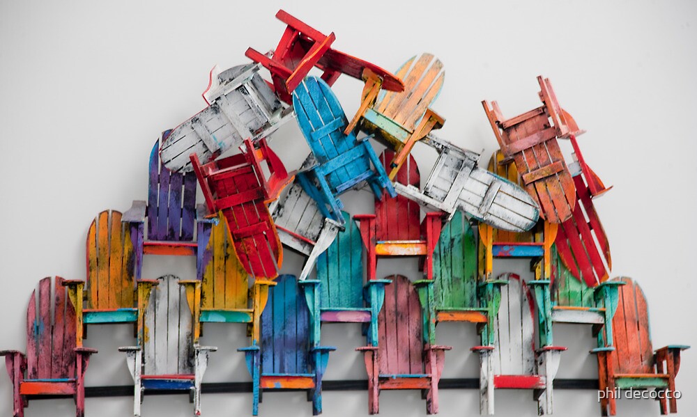 "Adirondeck Chairs Pile" by phil decocco | Redbubble