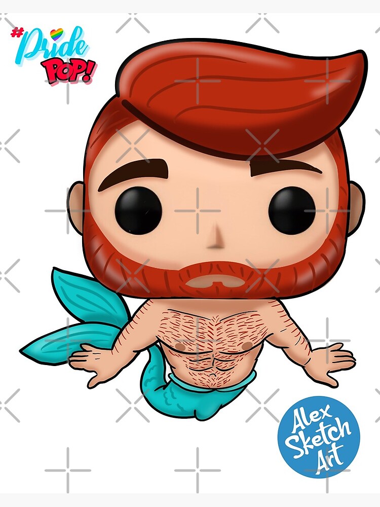 "Little Merman Ginger Beard" Metal Print for Sale by AlexSketchArt ...