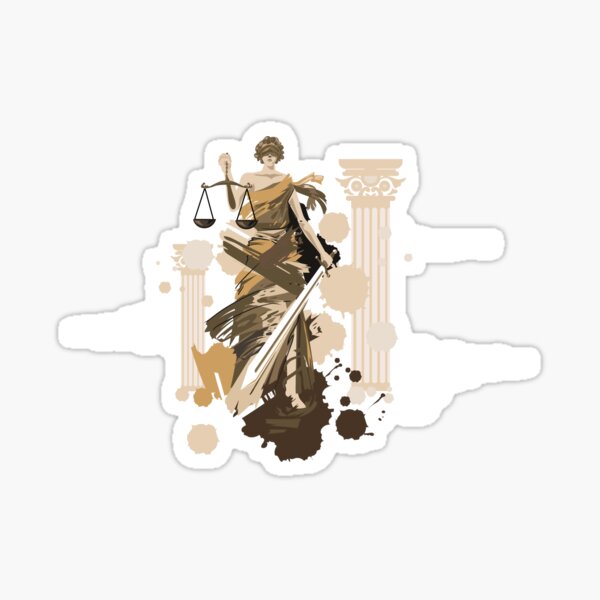 "Lady of Justice" Sticker for Sale by durkstars | Redbubble