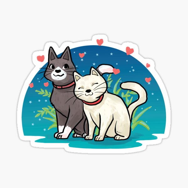 "Cat Couple" Sticker for Sale by durkstars | Redbubble