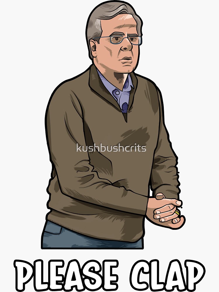 "Please Clap" Sticker by kushbushcrits | Redbubble