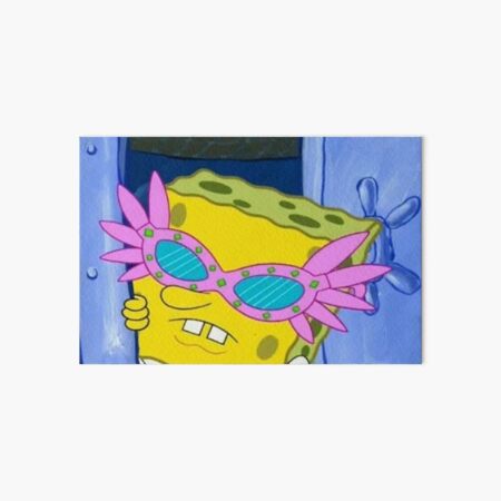 Spongebob Sunglasses Meme Art Board Prints | Redbubble