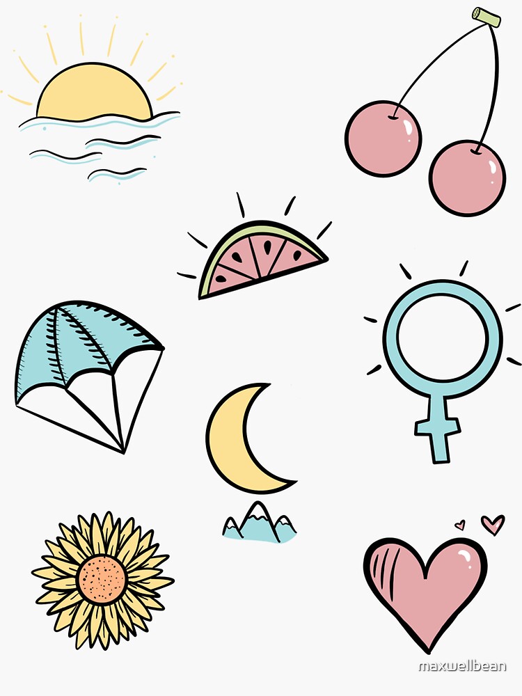 Pegatina «Hoja de flash de línea fina» de maxwellbean | Redbubble