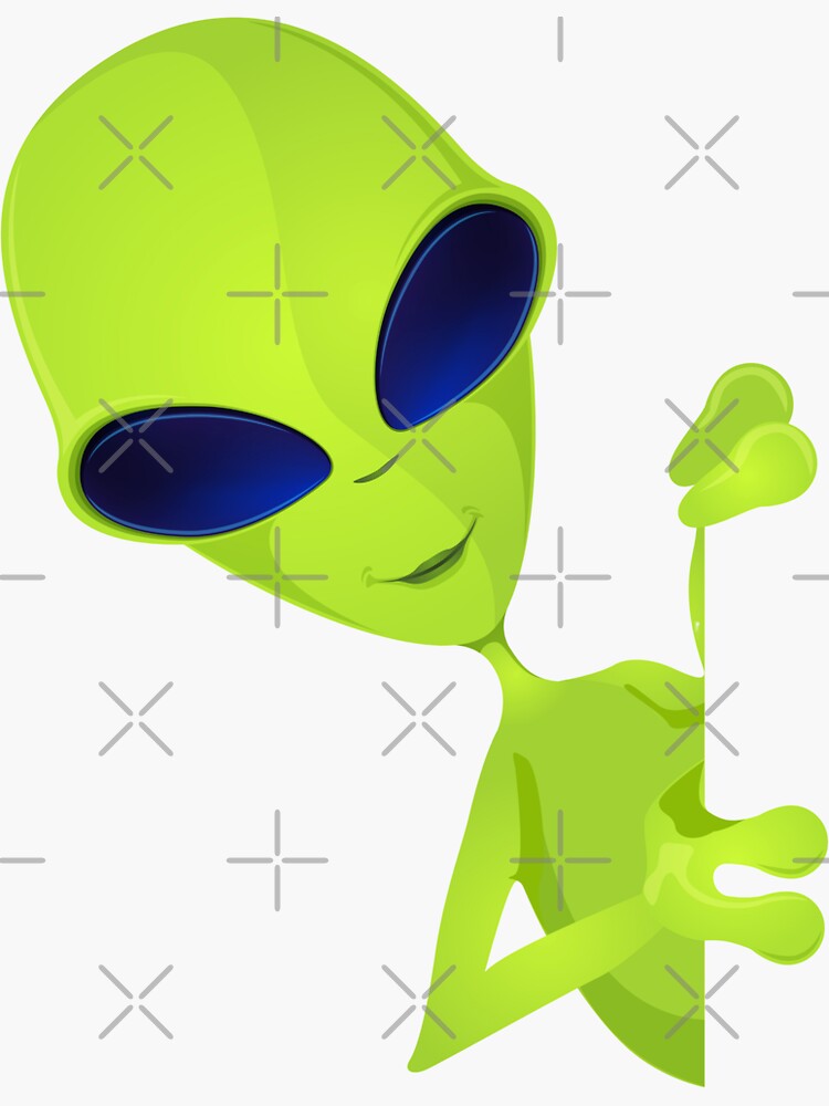 "Funny Alien" Sticker by slobbermouthink | Redbubble
