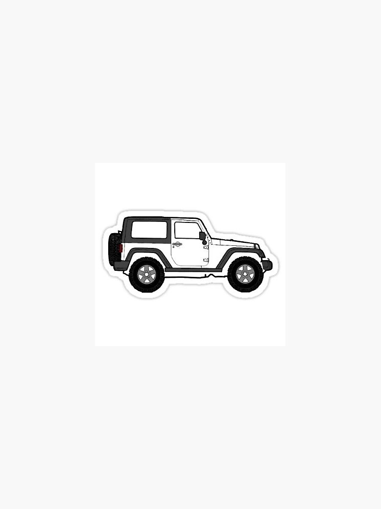White Jeep Wrangler” sticker" Sticker for Sale by parisstokes | Redbubble