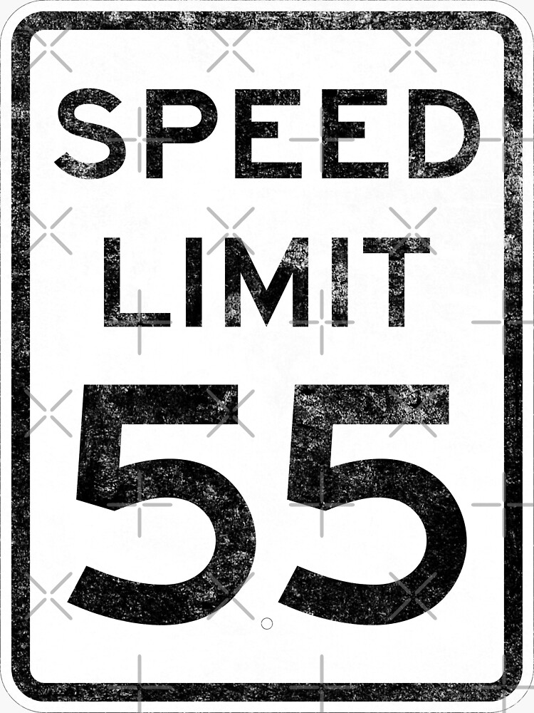 "Speed Limit 55 MPH Road Sign Driving Fan Graphic" Sticker for Sale by ...