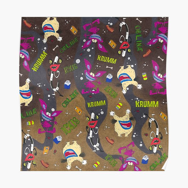"Aaahh!!! Real Monsters Ickis Oblina Krumm Nickelodeon" Poster by ...