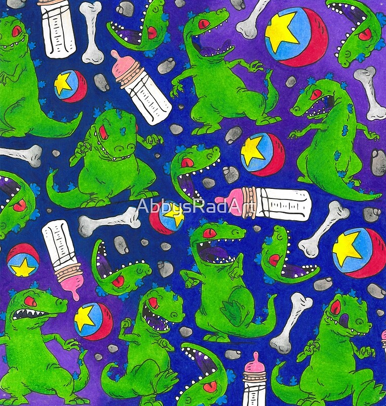 "Rugrats Reptar Nickelodeon Pattern" by AbbysRadArt | Redbubble