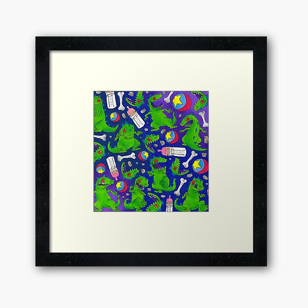 "Rugrats Reptar Nickelodeon Pattern" Framed Art Print for Sale by ...