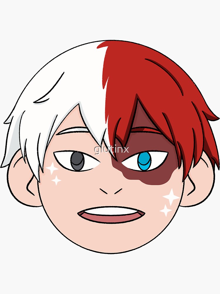"Todoroki Smiling" Sticker by glutinx | Redbubble