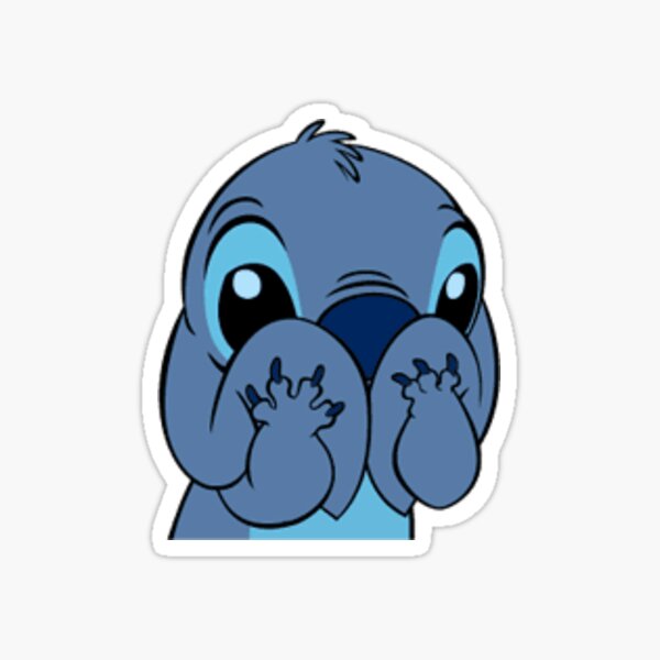 "shy stitch" Sticker for Sale by gdschmid01 | Redbubble