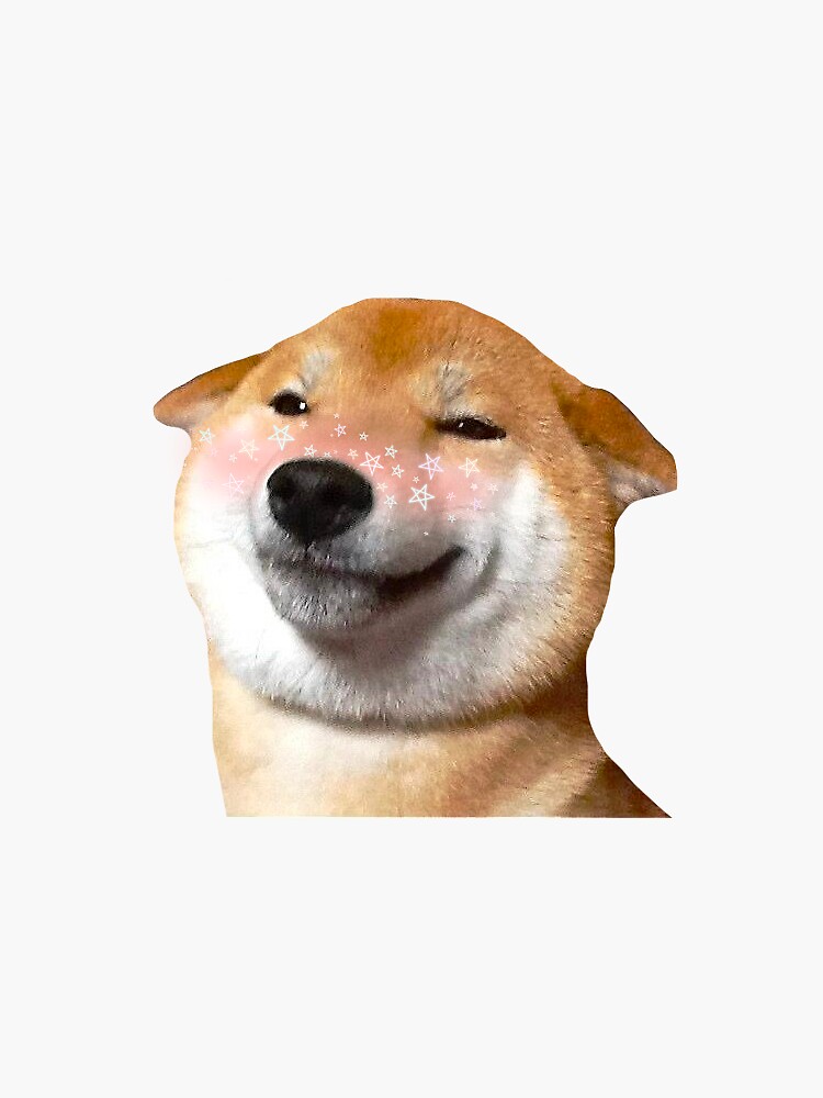 "Cute Blushed Shibe Doggo Meme" Sticker for Sale by peach-T | Redbubble