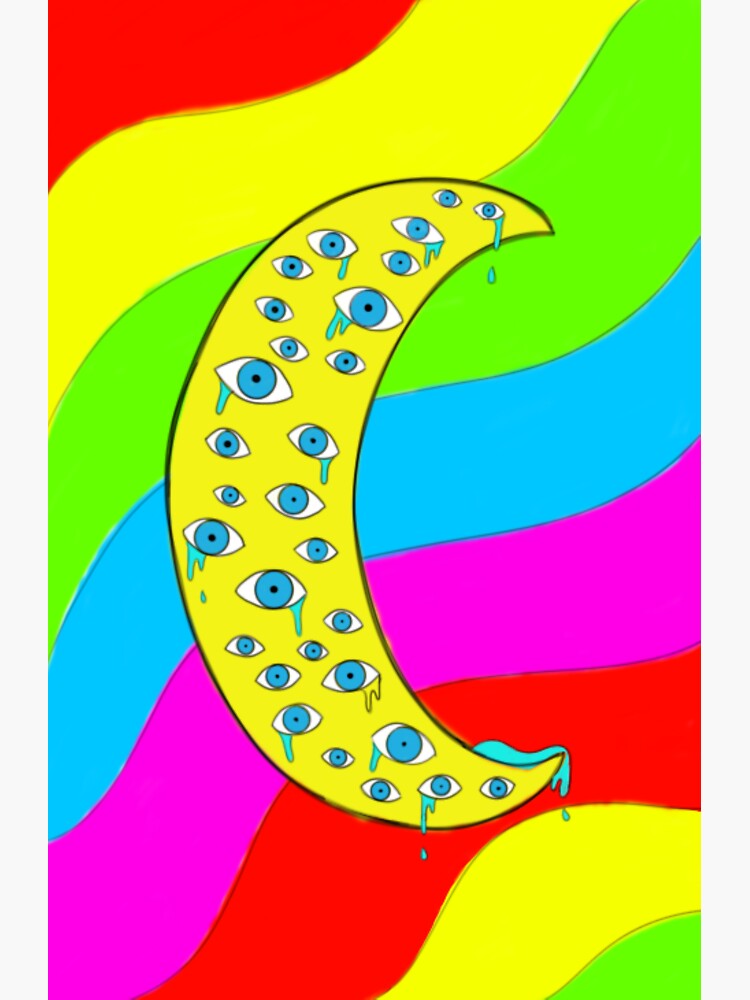 "Crying Moon" Sticker by SmolEmo3 | Redbubble