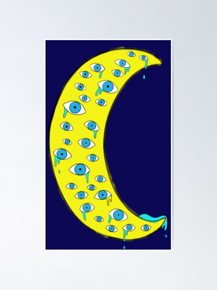 "Crying Moon" Poster by SmolEmo3 | Redbubble