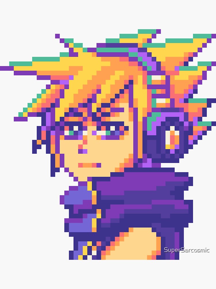 Pegatina «TWEWY vibrante pixel art Neku» de SuperSarcosmic | Redbubble