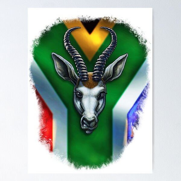 "South African Springbok Flag" Poster for Sale by RobinArtStudio ...