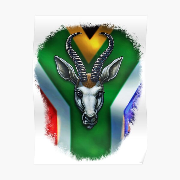 "South African Springbok Flag" Poster for Sale by RobinArtStudio ...