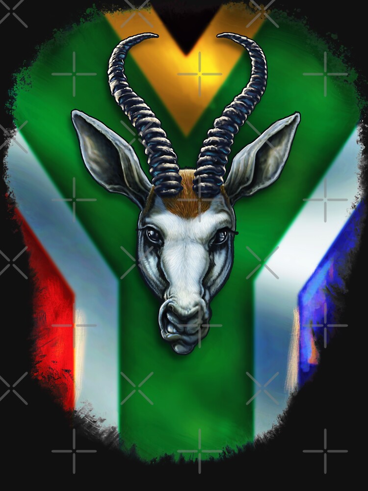 "South African Springbok Flag" T-shirt for Sale by RobinArtStudio ...