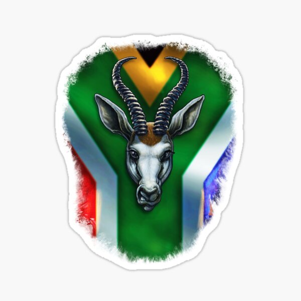 "South African Springbok Flag" Sticker for Sale by RobinArtStudio ...