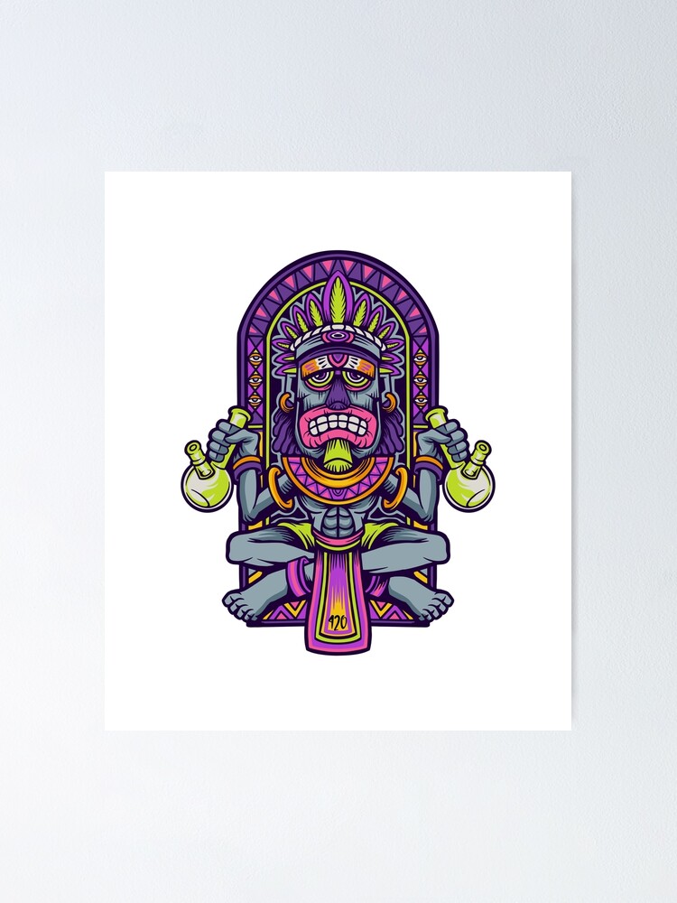 Póster «420 Aztec Art Weed Cannabis Bong Fumar Stoner» de JohnMatrix420 ...