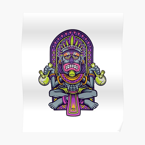 Póster «420 Aztec Art Weed Cannabis Bong Fumar Stoner» de JohnMatrix420 ...