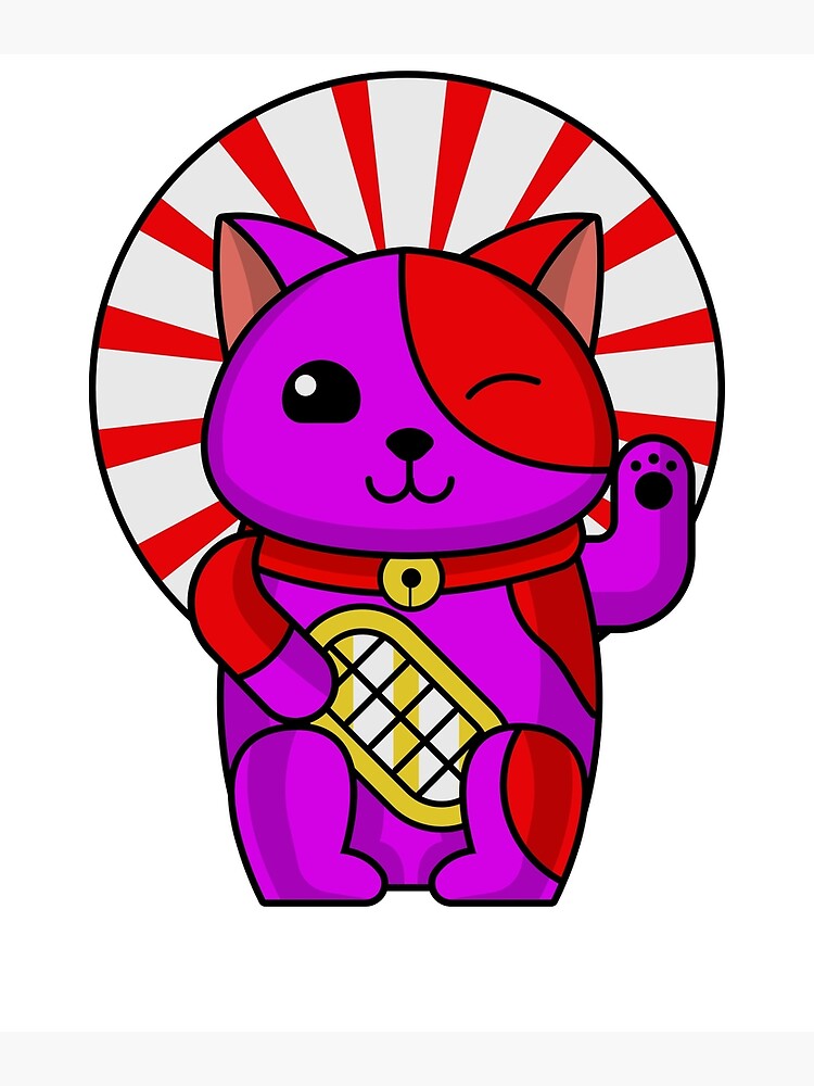 "Japanese Cat Katsuni Purple" Poster by Bradley-Heal | Redbubble