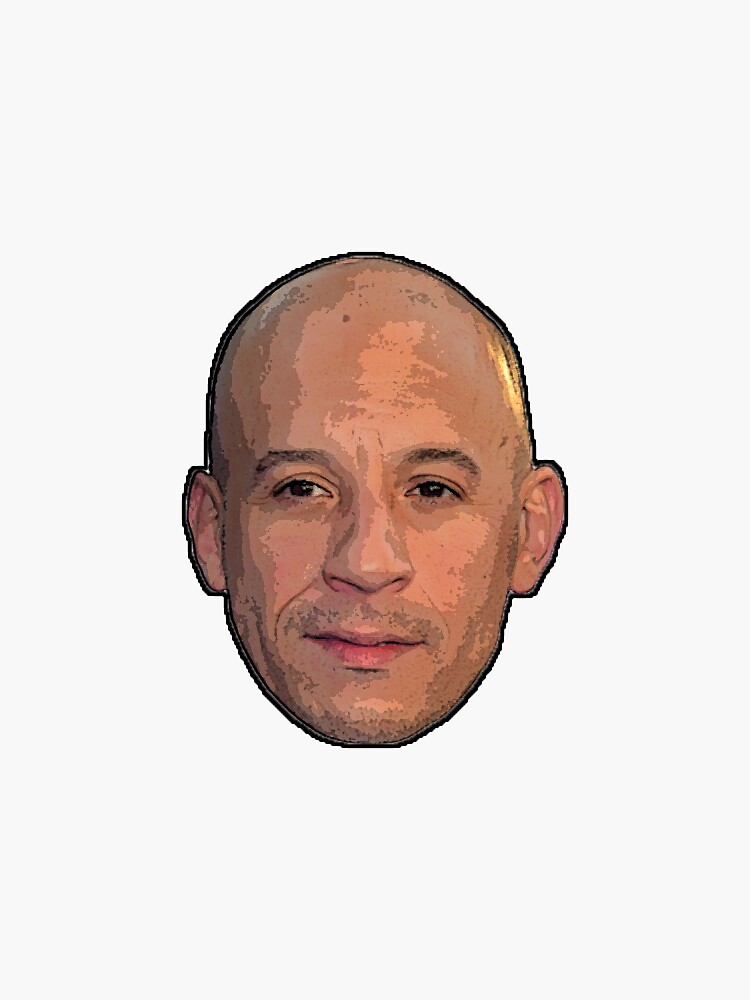 "Vin diesel face sticker" Sticker for Sale by im-nefarious | Redbubble