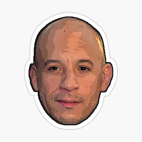 "Vin diesel face sticker" Sticker for Sale by im-nefarious | Redbubble
