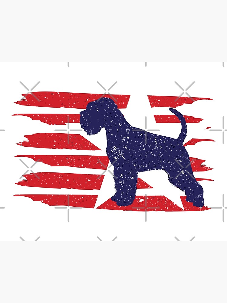 "Patriotic Miniature Schnauzer Dog with American flag for Fourth of ...