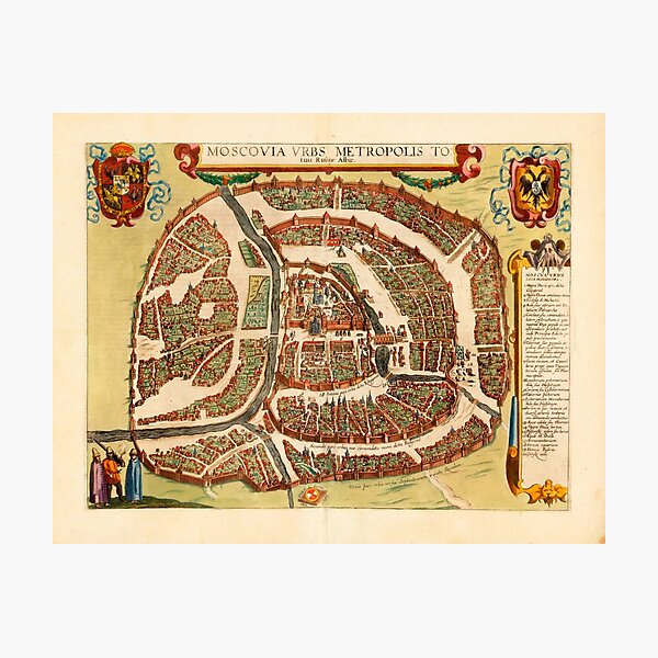 Lámina fotográfica «Moscovia Moscú 1617 Póster Mapa en Papel ...