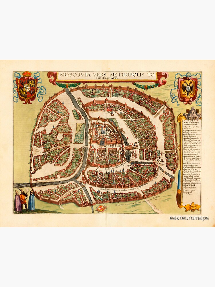 "Moscovia Moscow 1617 Map Poster on Paper. Different Sizes. Russia ...