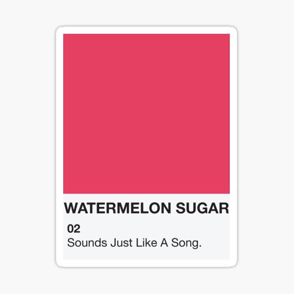 "Watermelon Sugar Pantone Harry Styles" Sticker for Sale by zainabartz ...
