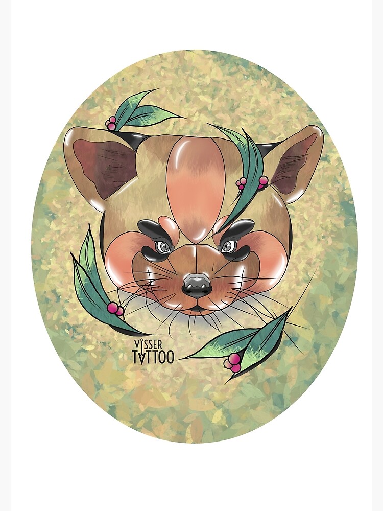 "Neo traditional red panda" Poster for Sale by VisserTattoo | Redbubble