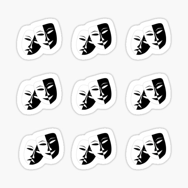 "Drama comedy tragedy masks theatre set" Sticker by OkihanaShop | Redbubble