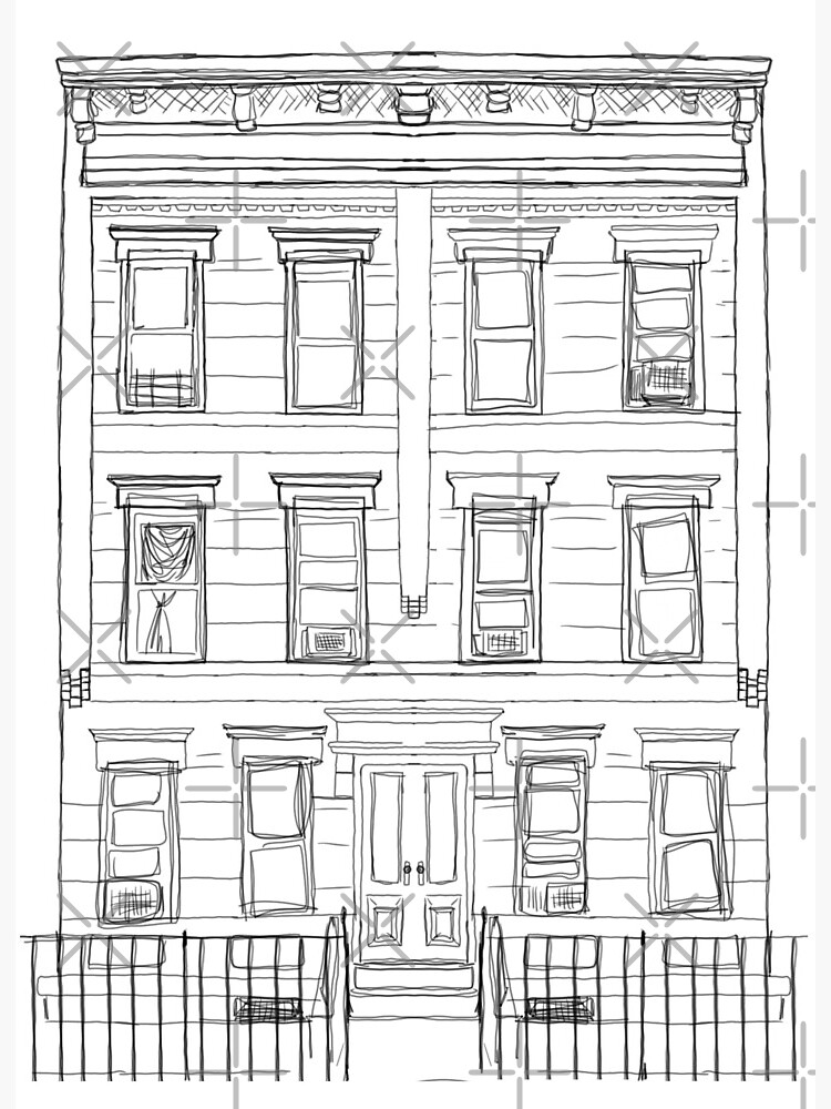 "Brooklyn Brownstone - Transparent" Art Board Print for Sale by Hether ...