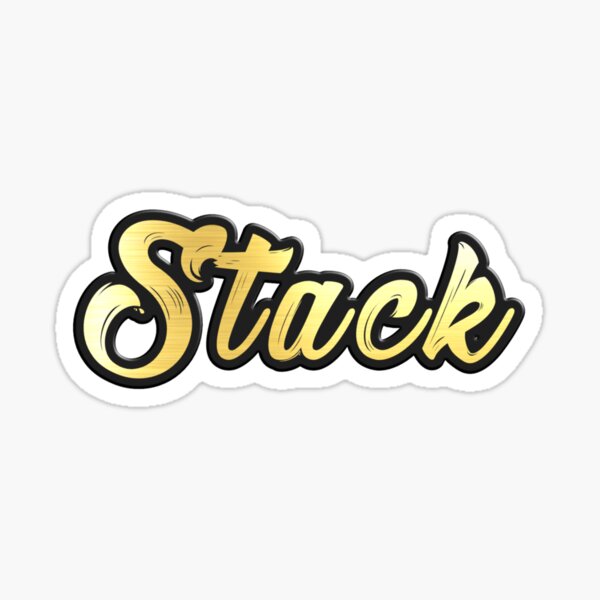 "Shiny black and gold STACK word design ver.2" Sticker for Sale by ...