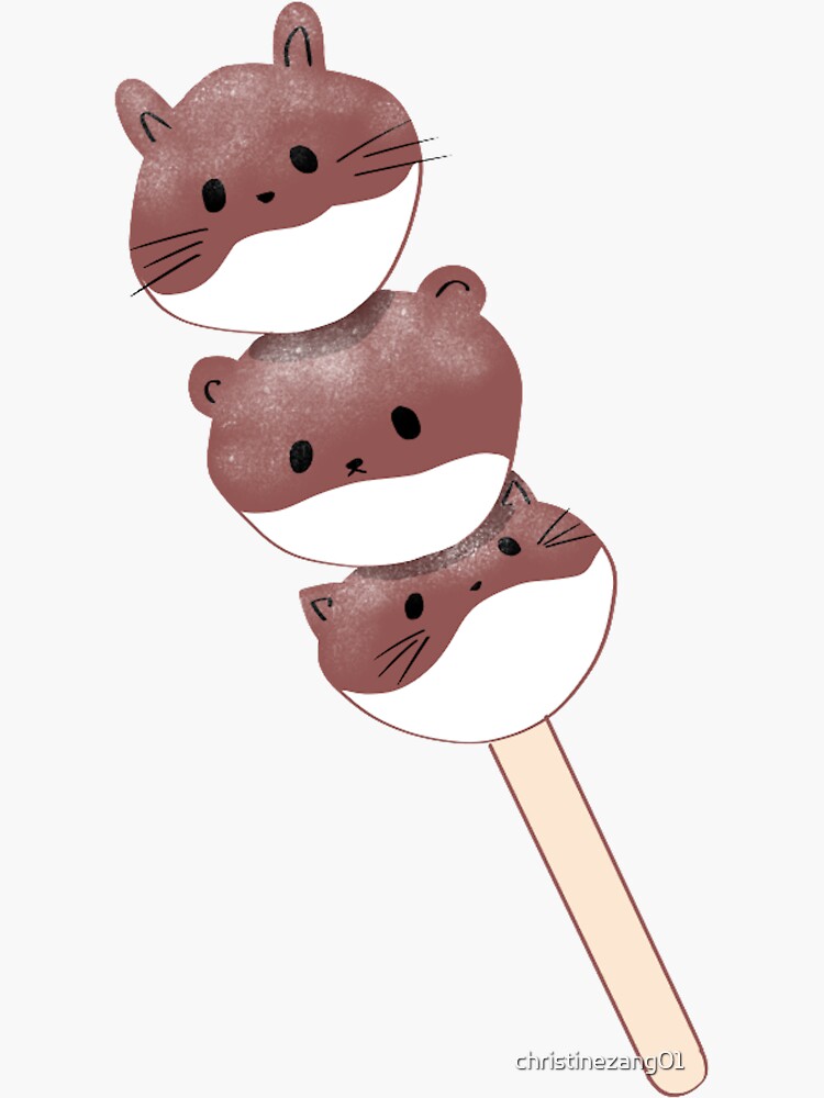 "chocolate dango animals" Sticker for Sale by christinezang01 | Redbubble
