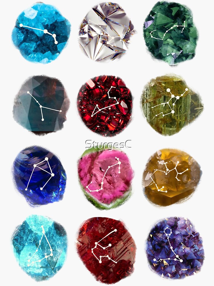 "Star sign gems" Sticker for Sale by SturgesC | Redbubble